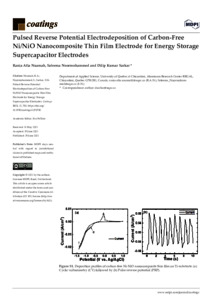 Pulsed reverse potential electrodeposition of carbon-free Ni/NiO nanocomposite thin film ...